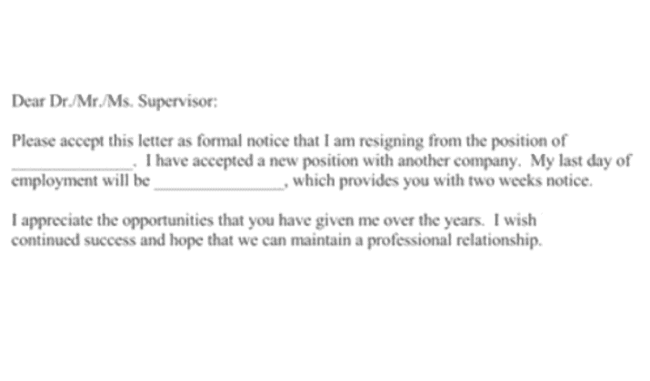 30 Simple Resignation Letter Sample Examples Rigorous Themes